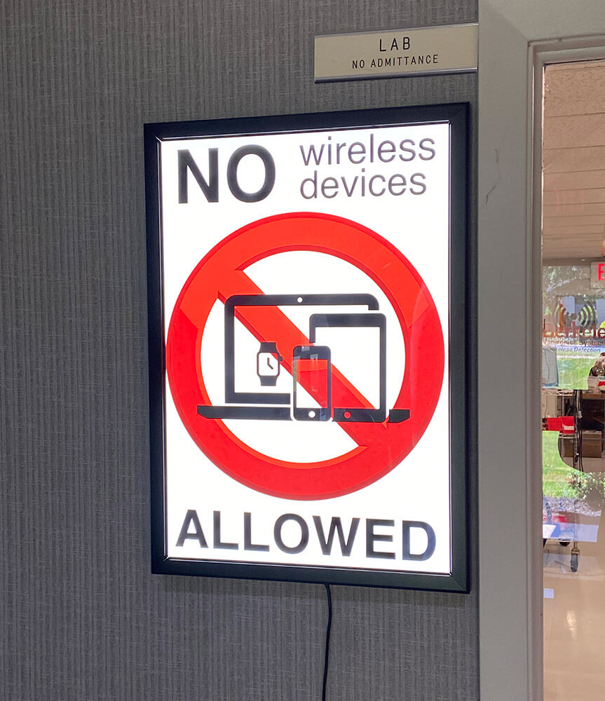 No Electronic Devices Sign